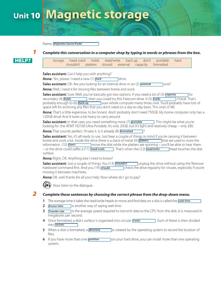 Unit 10 | PDF | Hard Disk Drive | Computer Data