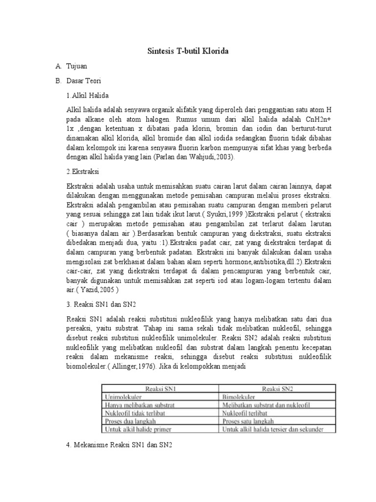 Sintesis T-Butil Klorida | PDF