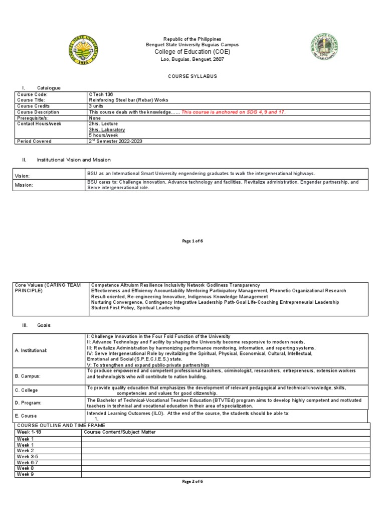 Syllabus Template | PDF | Differentiated Instruction | Behavior Modification