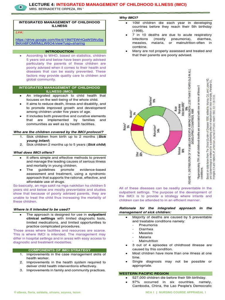 4 - Imci - Orpeza - Afssst | PDF | Pneumonia | Diarrhea