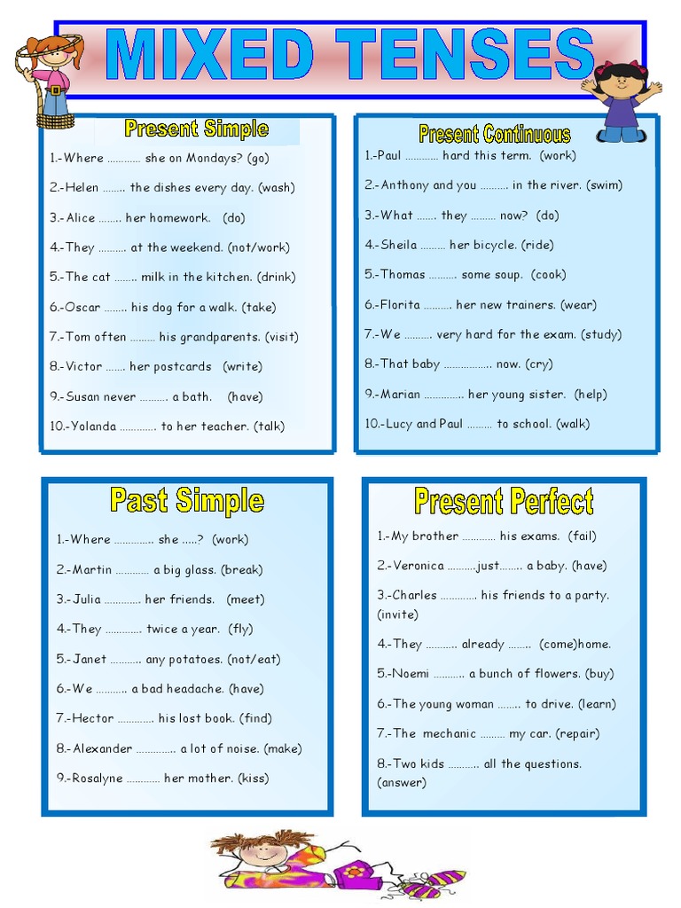 English Verb Practice Worksheet | PDF