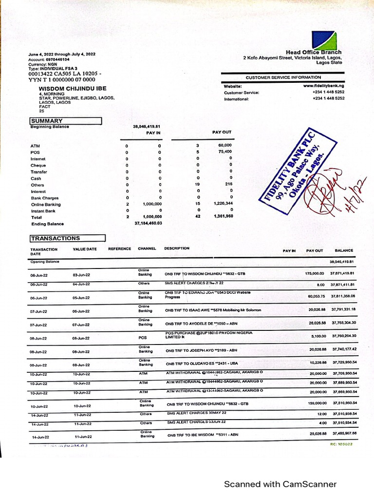 Bank Statement (POF) | PDF