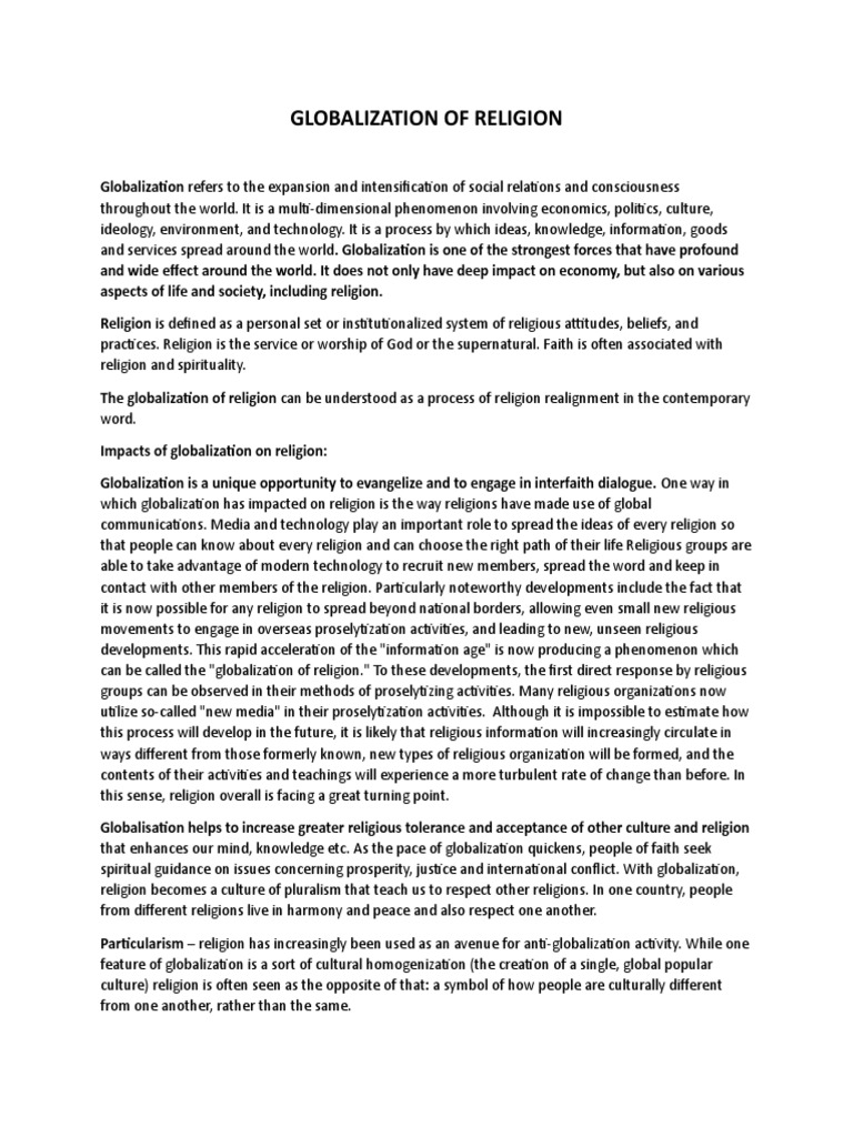 The Globalization of Religion | PDF | Globalization | Poverty The Globalization of Religion | PDF | Globalization | Poverty