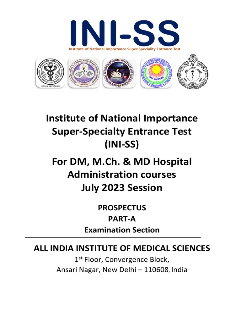 INISS Prospectus Part A JULY-2023 | PDF | Doctor Of Medicine ...