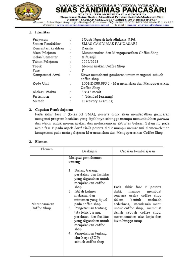 Modul Barista 1 | PDF | Karier & Perkembangan