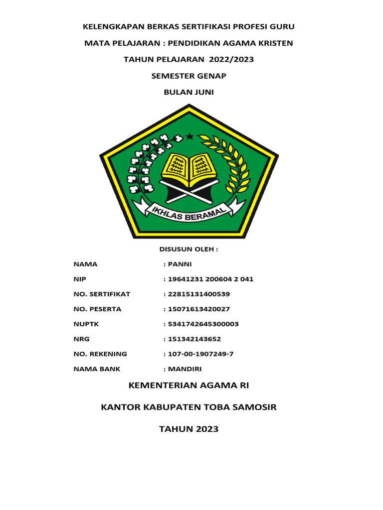 Sampul Berkas Serti 2022 2023 JUNI | PDF
