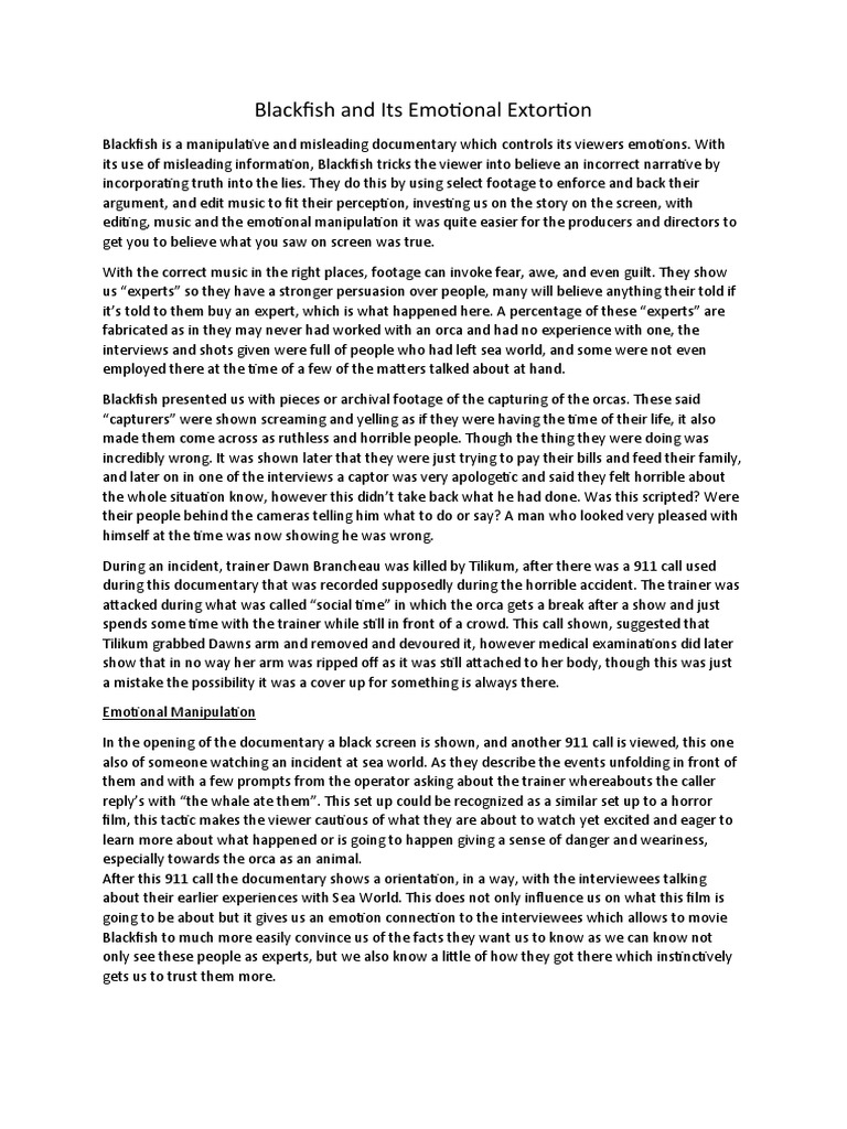 Blackfish Is A Manipulative and Misleading Documentary That Extorts The ...