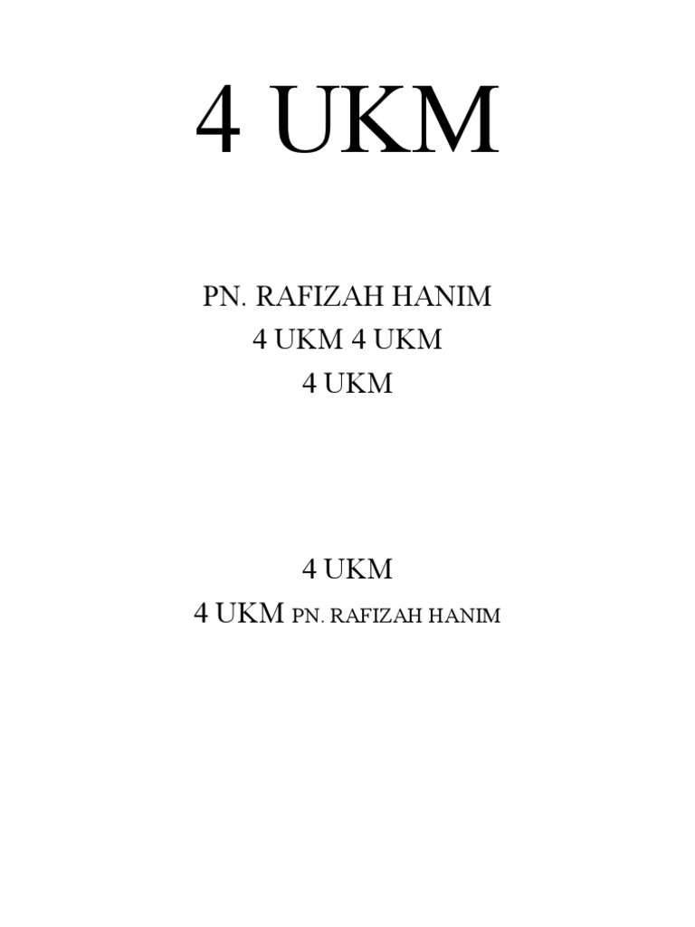 Pn. Rafizah Hanim 4 Ukm 4 Ukm 4 Ukm | PDF
