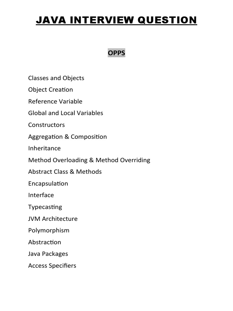 Java Interview Question | PDF