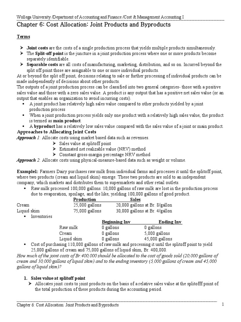 Chapter 6, Joint Cost Allocation | PDF | Gross Margin | Business Economics