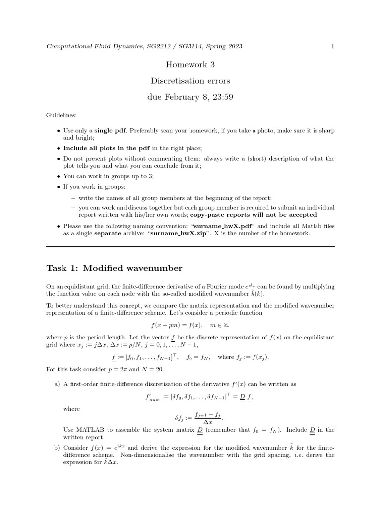 HW3 2023 | PDF | Finite Difference | Mathematical Objects