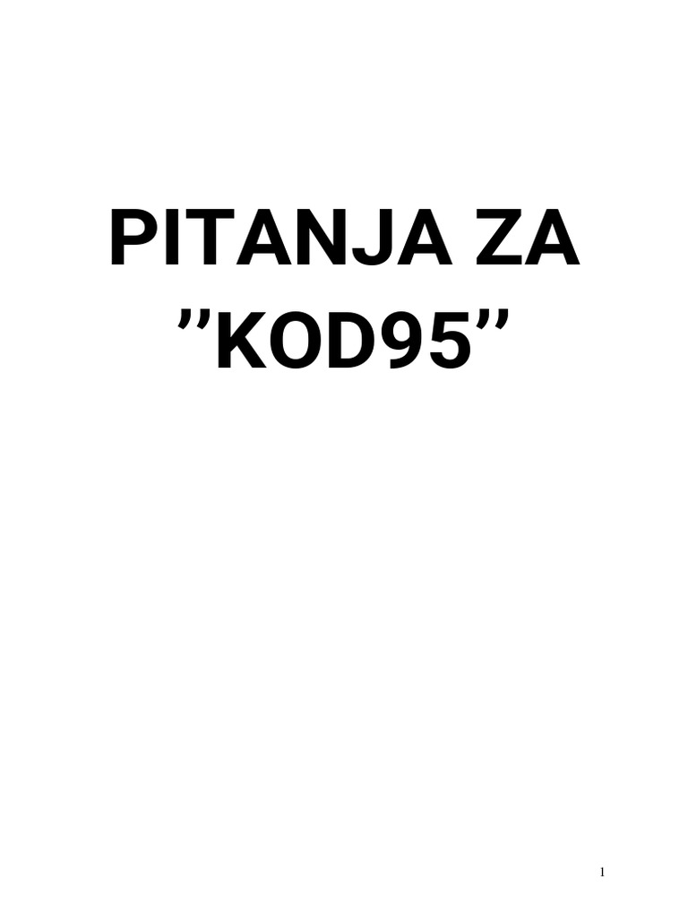 Pitanja Za ''KOD95'' | PDF