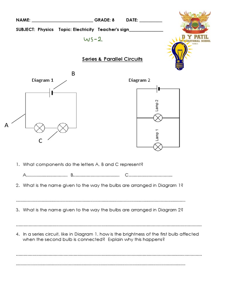 Electricty Ws 2 | PDF | Series And Parallel Circuits | Electrical ...