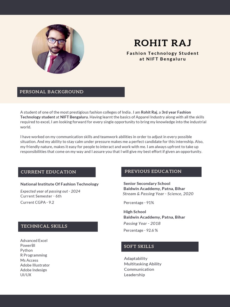 Rohit Raj - Resume | PDF | Textiles | Economies