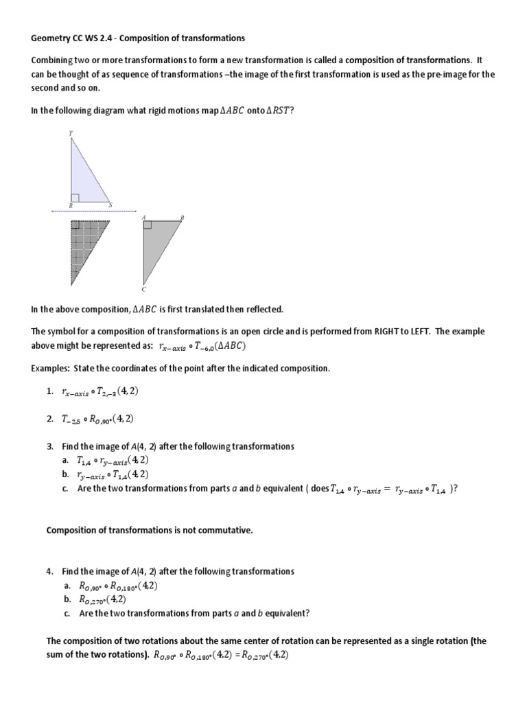 Composition of Transformations | PDF