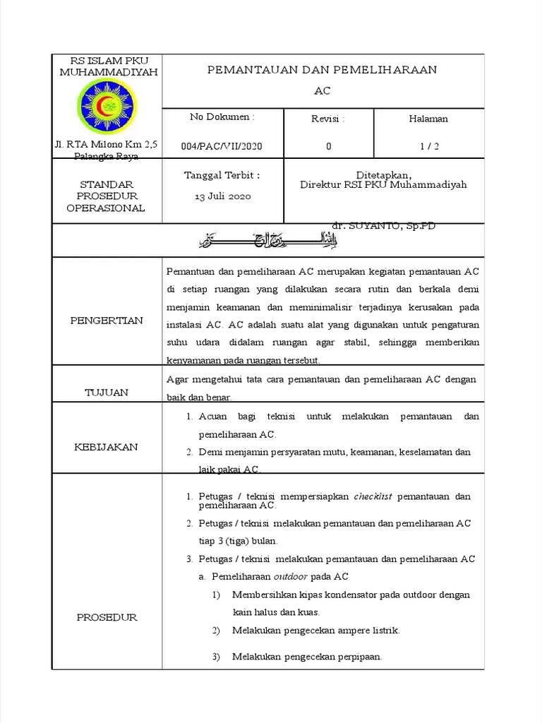 Spo Pemeliharaan, Perbaikan Ac | PDF