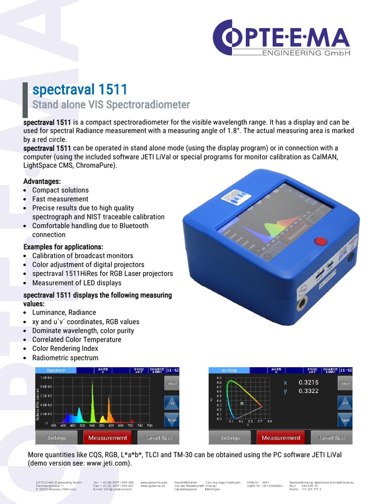 Spectraval 1511 | PDF | Imaging | Electronics