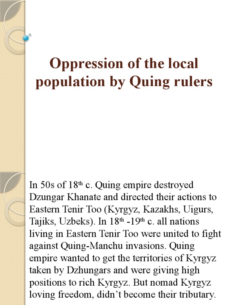 Oppression of The Local Population by Quing Rulers | PDF | Asia ...