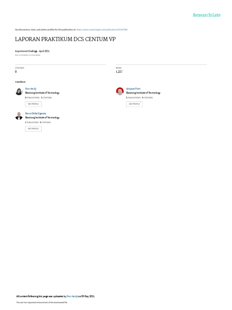 Laporan Praktikum Dcs Centum VP: April 2021 | PDF | Komputer