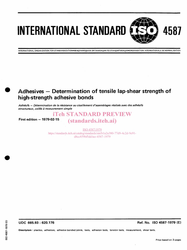 Iso 4587 1979 | PDF | Strength Of Materials | Ultimate Tensile Strength