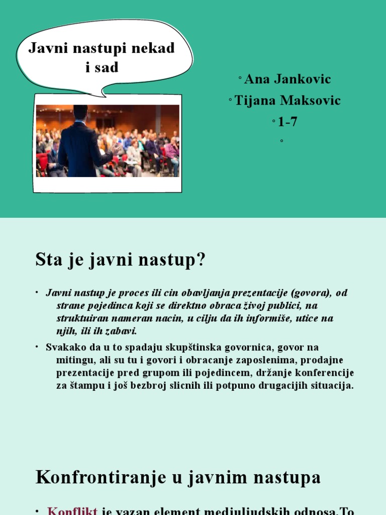 Javni Nastupi Nekad I Sad: Ana Jankovic Tijana Maksovic 1-7 | PDF