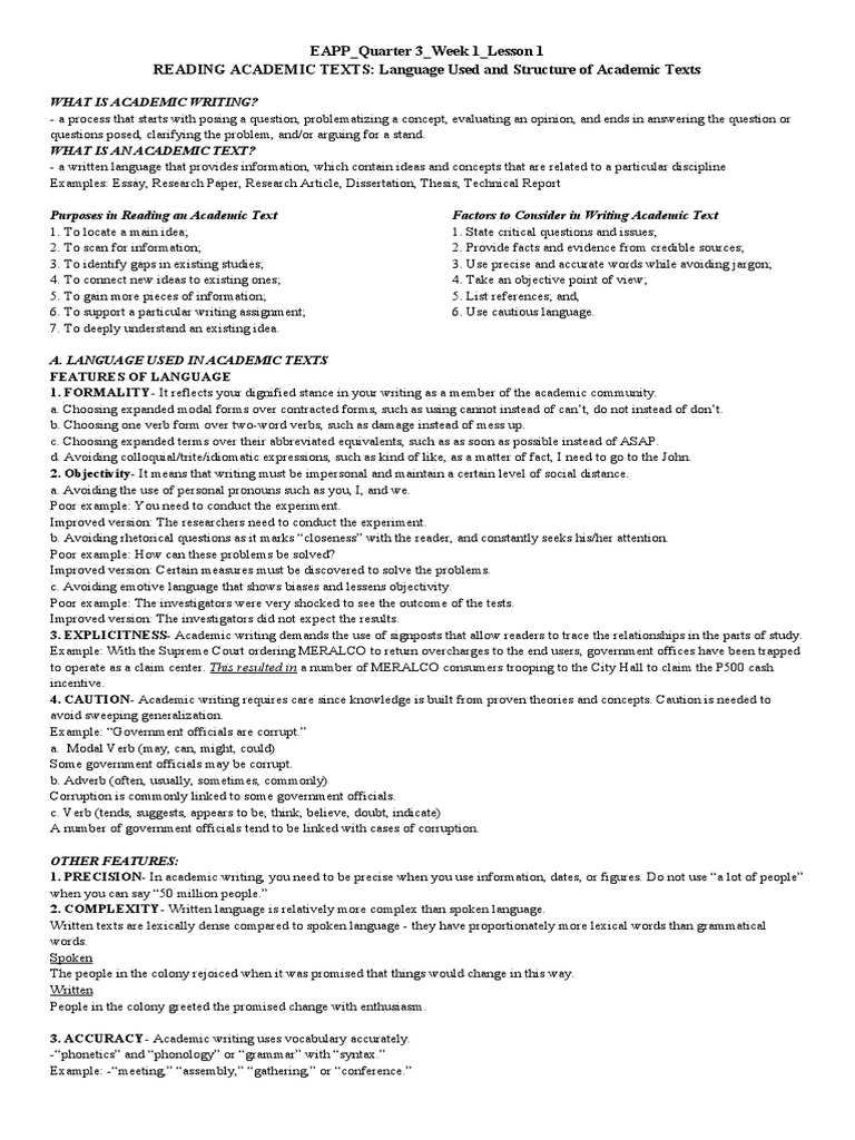 EAPP Lesson-1 Reviewer | PDF | Thesis | Information EAPP Lesson-1 Reviewer | PDF | Thesis | Information