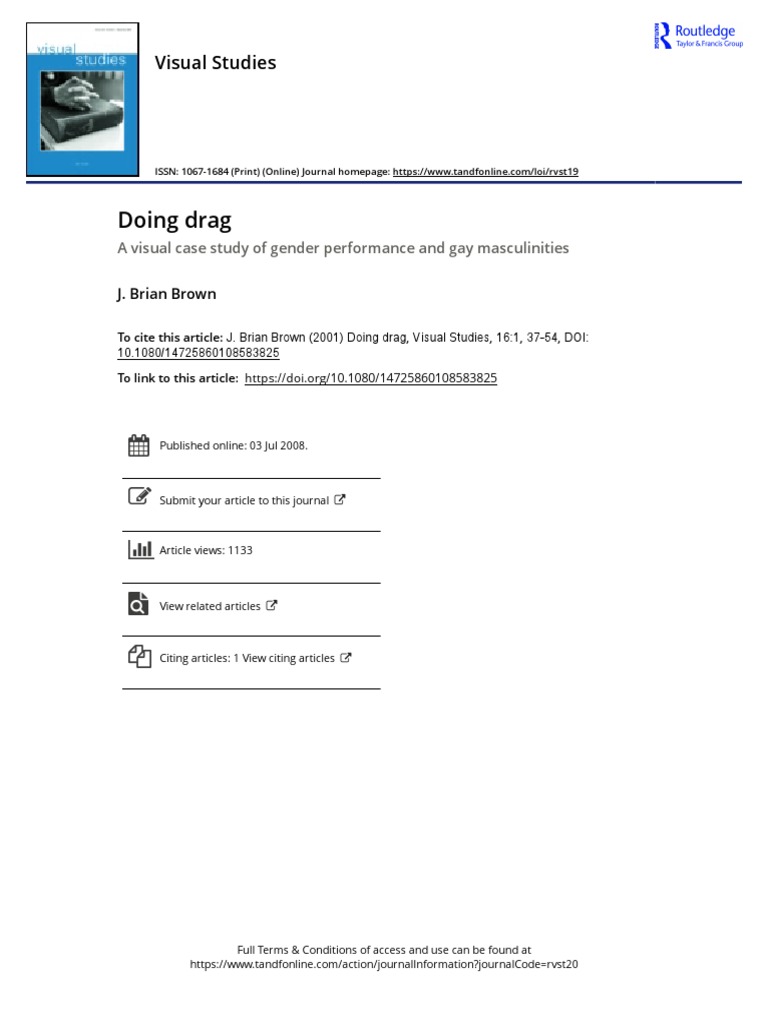 St. Brown (2001) Doing Drag | PDF | Masculinity | Gender