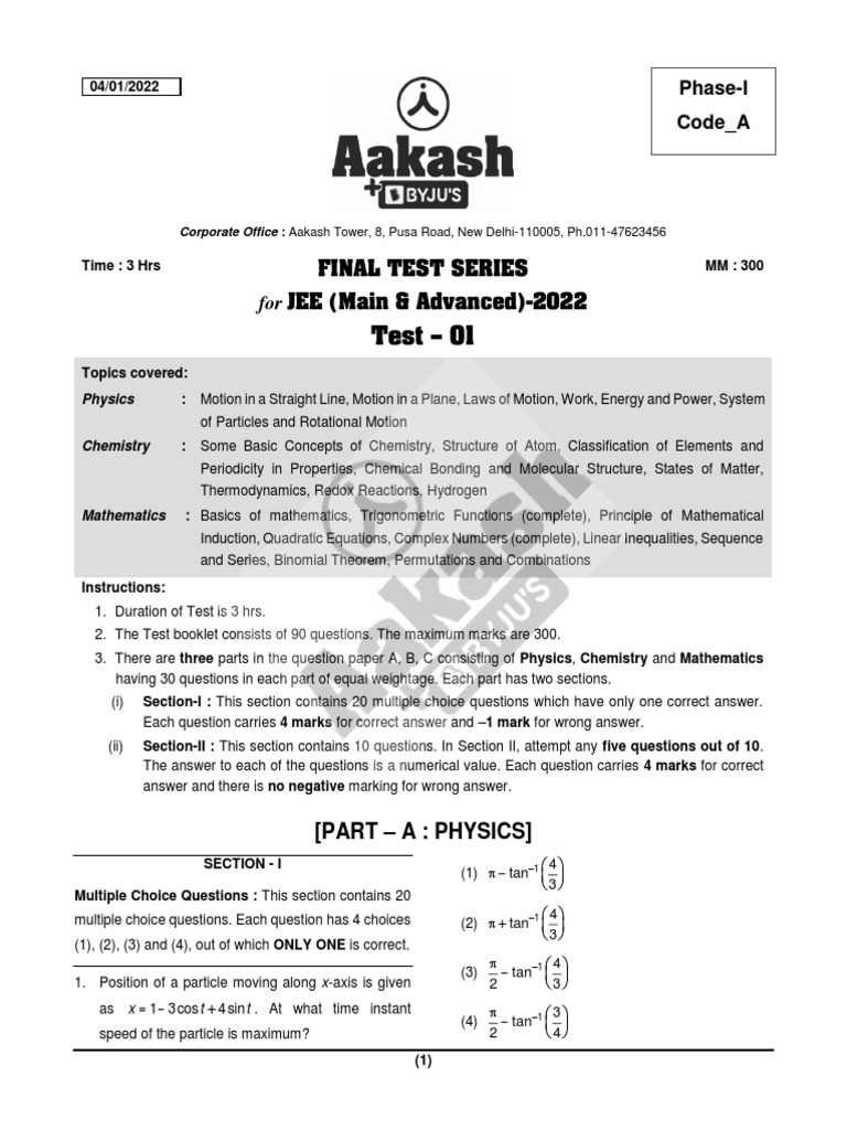 Fts 1 Main Pdf Chemistry Force