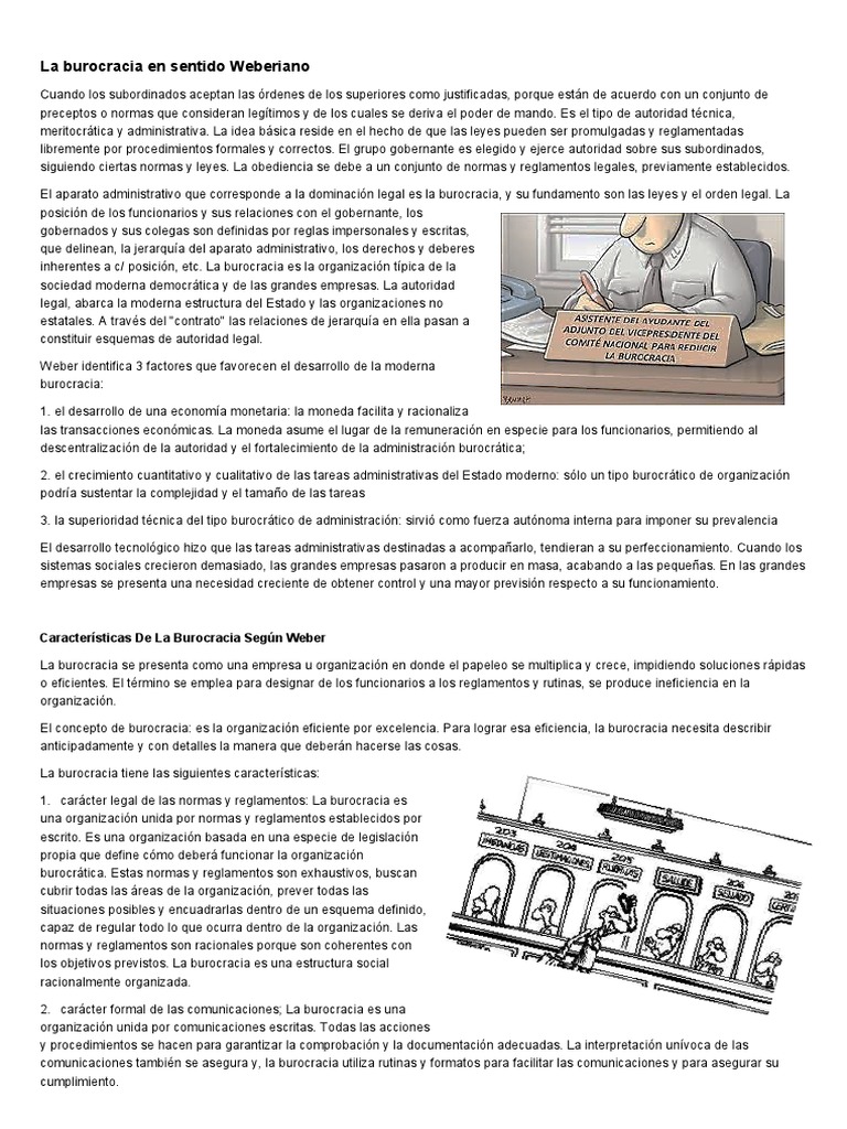 La Burocracia en Sentido Weberiano | PDF | Burocracia | Estado (política)