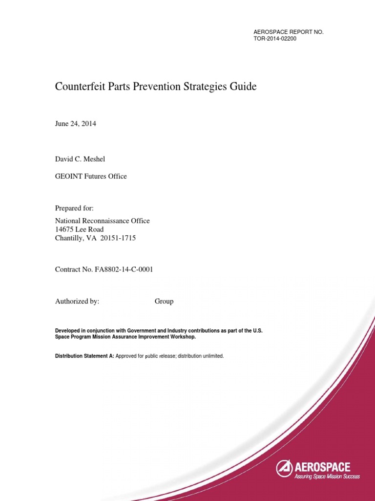Counterfeit Parts Prevention Strategies Guide: June 24, 2014 | PDF ...
