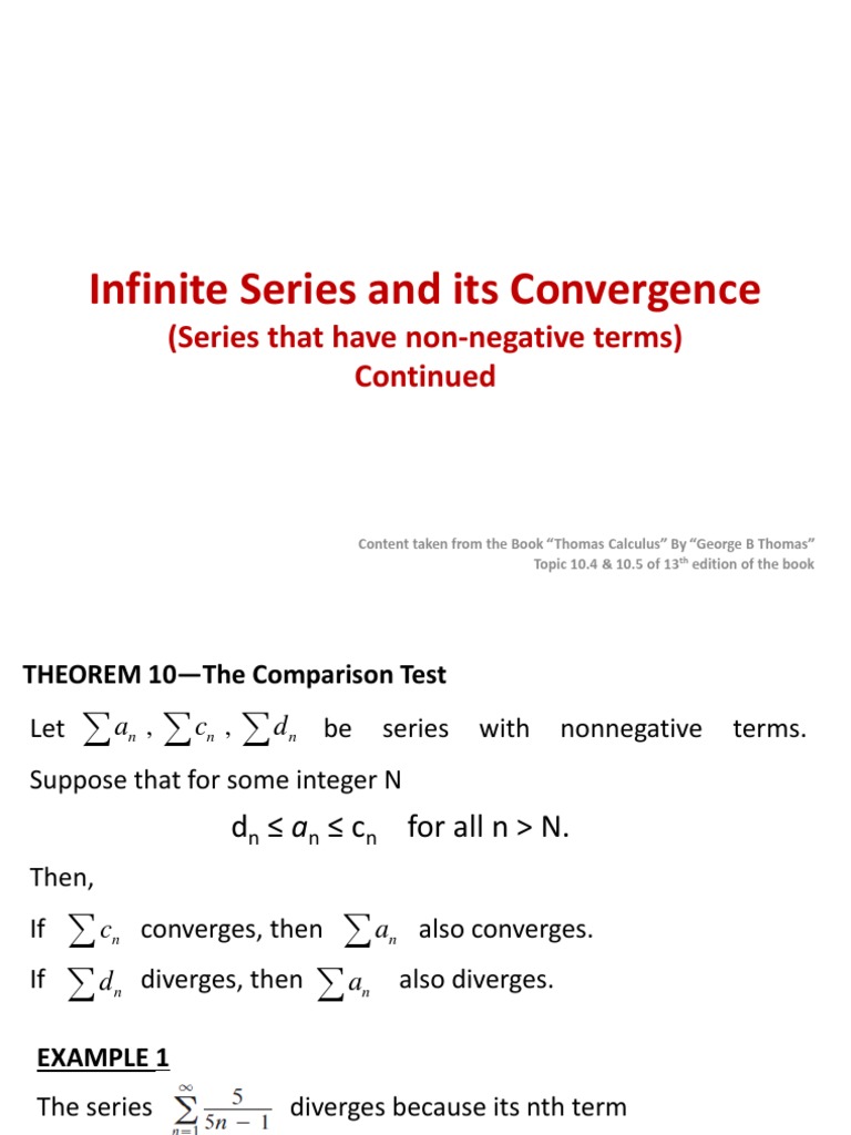 Topic 16 - Infinite Series and Its Convergence (Non-Negative Series ...