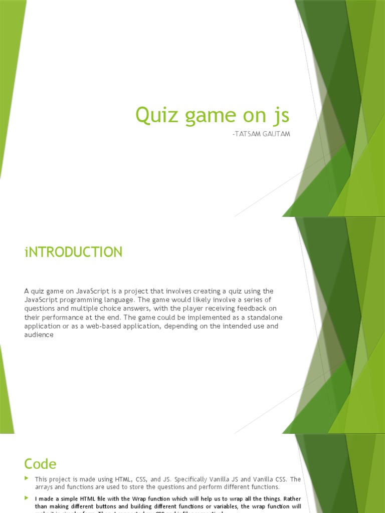 Quiz Game On Js | PDF