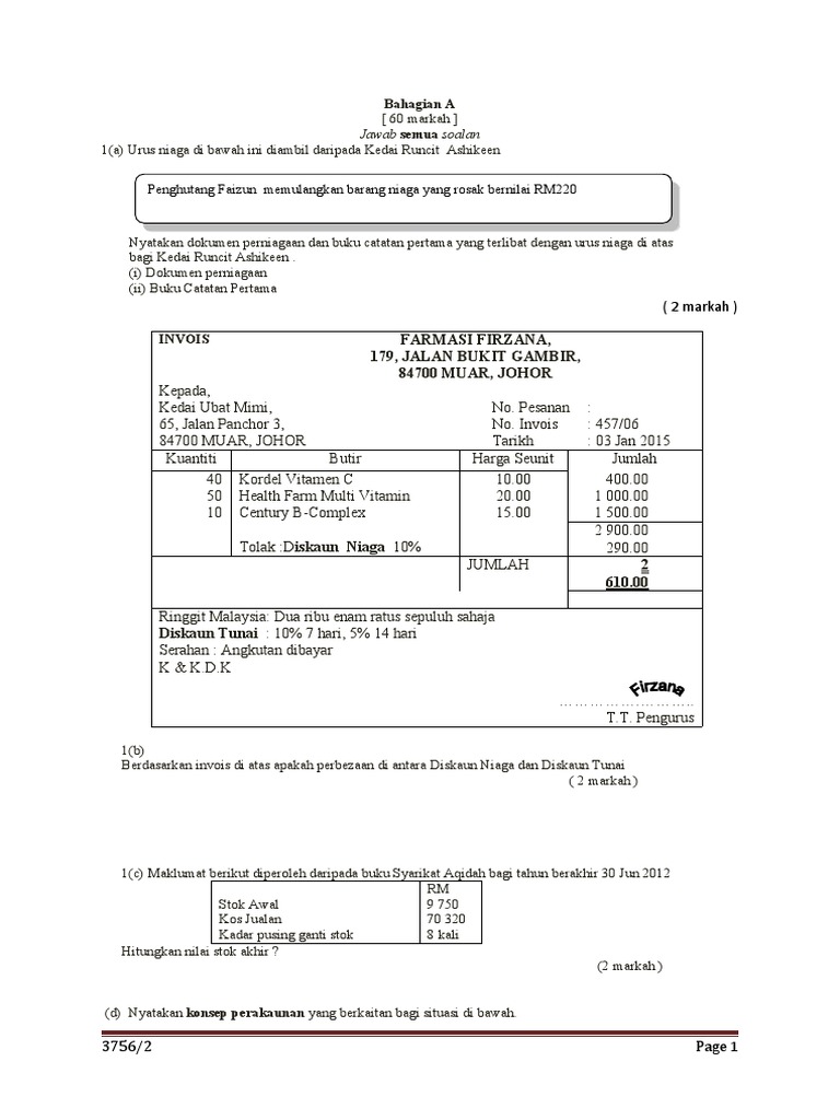 Penghutang Faizun Memulangkan Barang Niaga Yang Rosak Bernilai RM220 | PDF