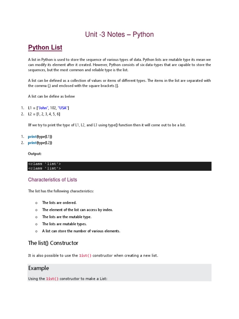 Unit3 Pythonnotes Pdf Programming Paradigms Computer Data