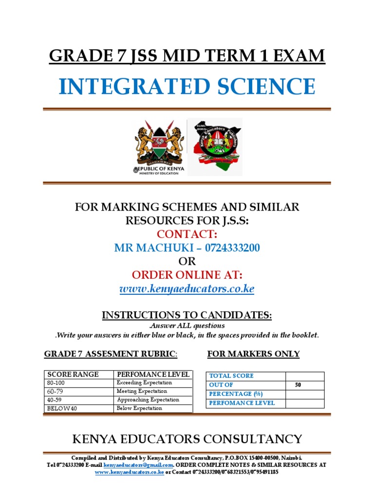 Grade 7 Int Sci Midterm 1 Exam | Download Free PDF | Educational Assessment And Evaluation ...