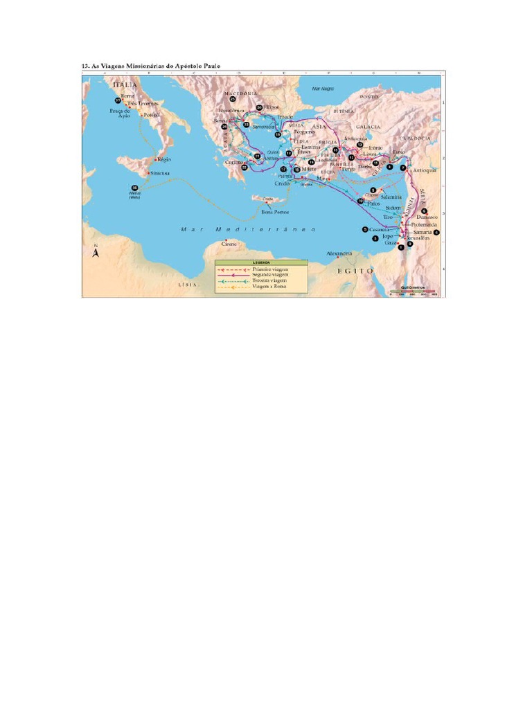 mapas das viagens de Paulo | PDF