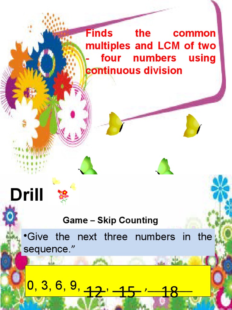 Finds The Common Multiples and LCM of Two - Four Numbers Using ...