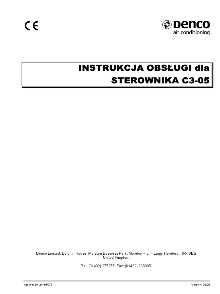 Instrukcja Obsługi Dla Sterownika C3-05 | PDF