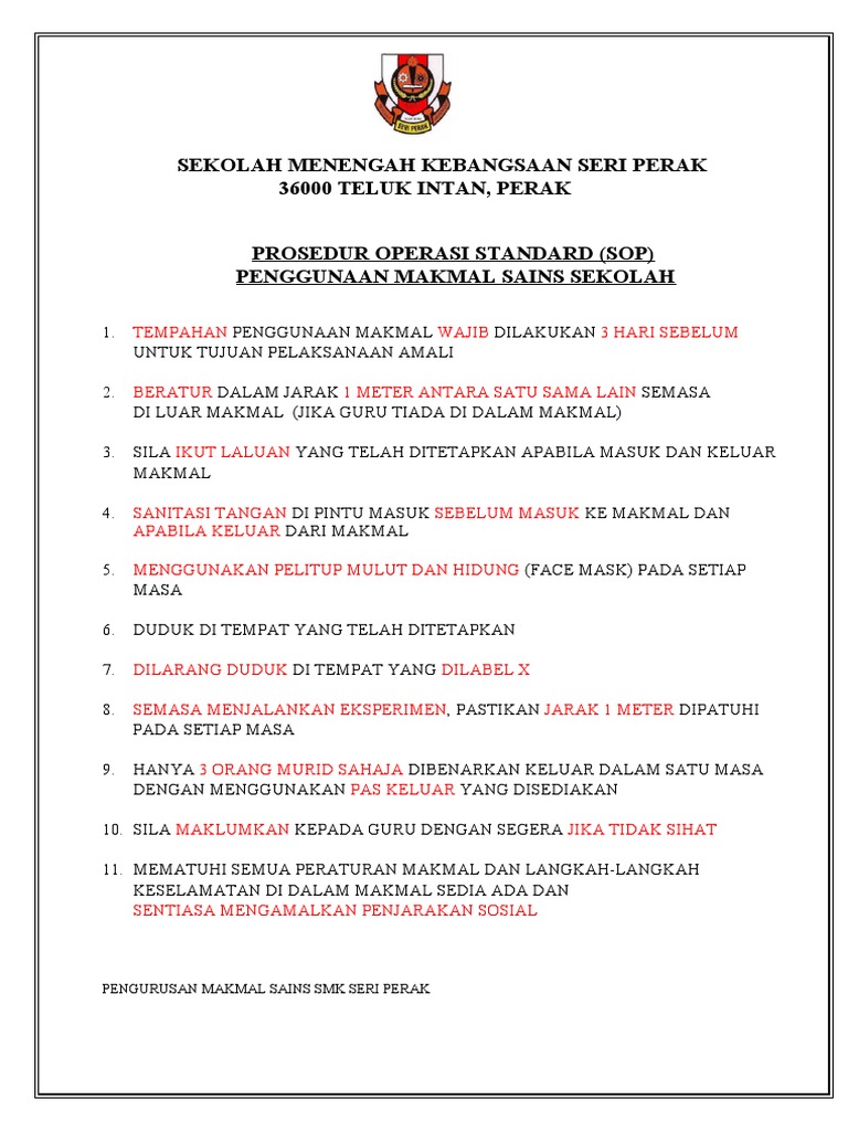 Sekolah Menengah Kebangsaan Seri Perak 36000 Teluk Intan, Perak ...