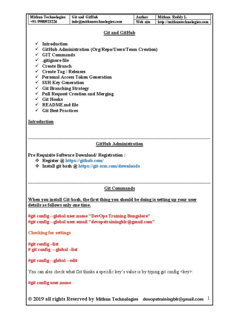 Git And Github Pdf Version Control Secure Shell