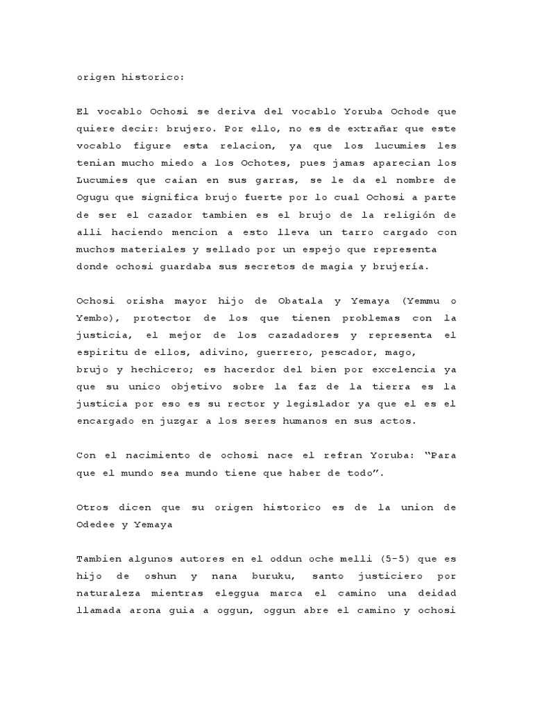 Ochosi | PDF | Santeria | Religión étnica