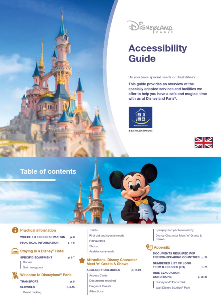 Accessibility guide book DisneyLand | PDF