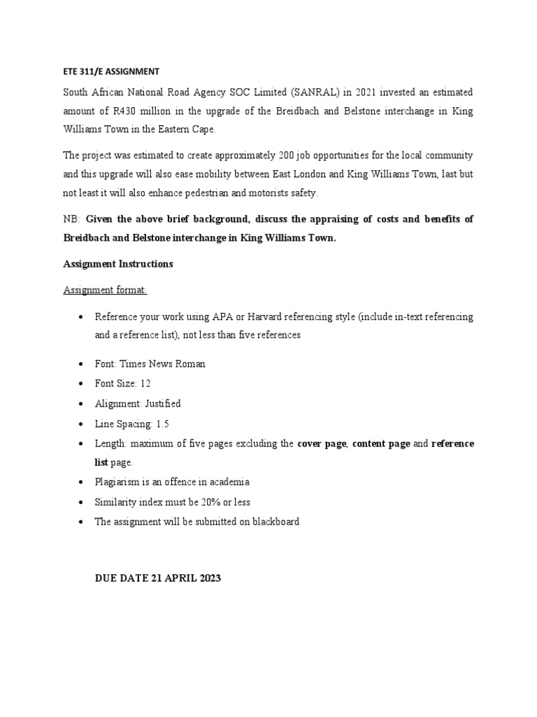 ETE 311 Assignment 2023 | PDF