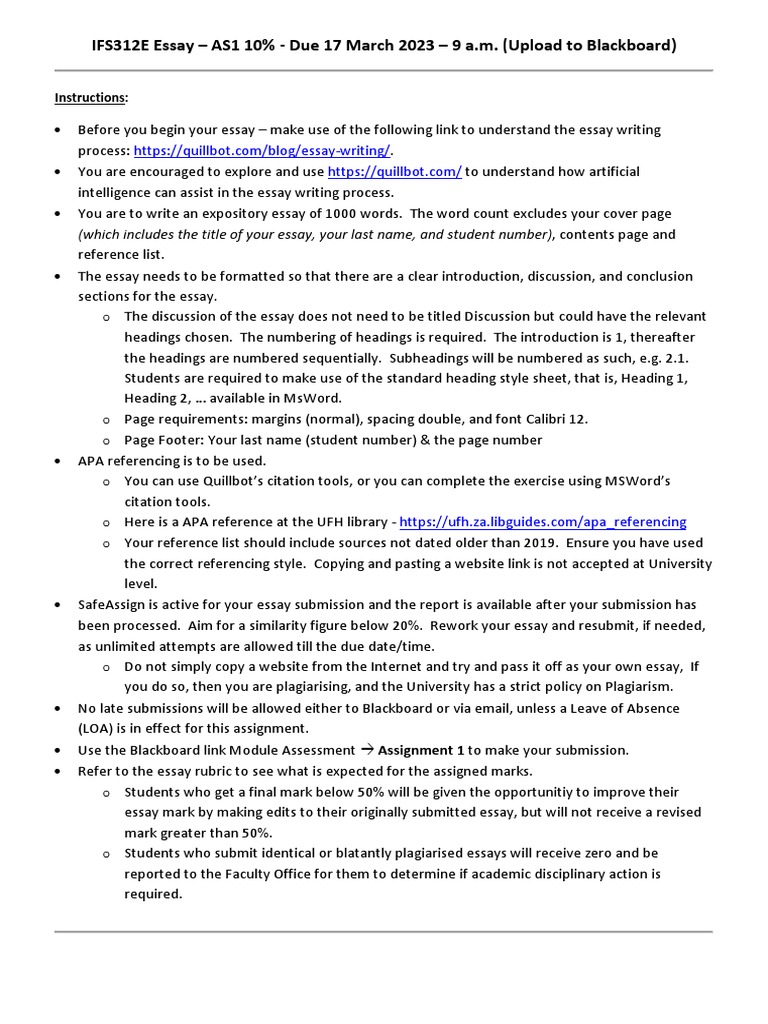 Assignment 1 - Project Management Essay Instructions (2023) | PDF ...