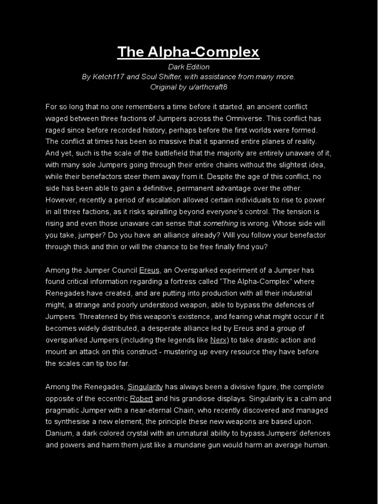 The Alpha Complex Dark Edition | PDF | Mind