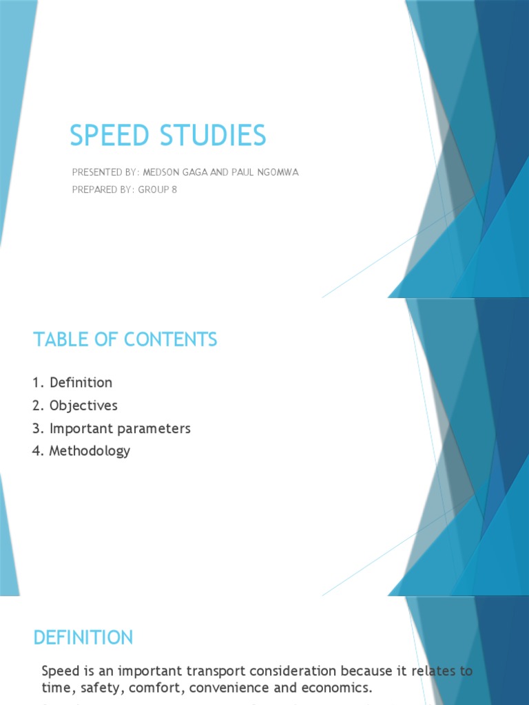 Speed Studies-1 | PDF