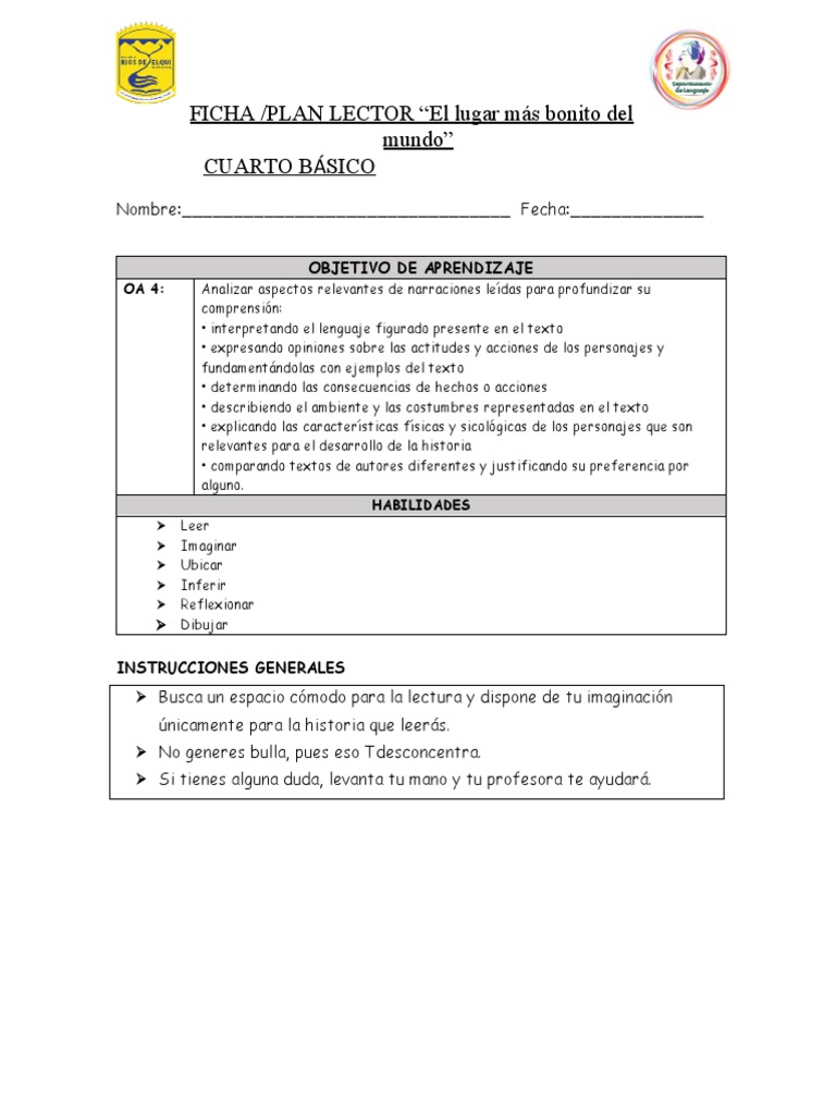 FICHA DE LECTURA COMPLEMENTARIA 4to | PDF