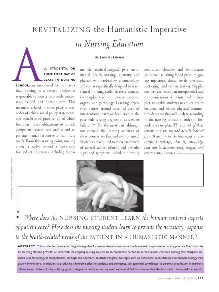 Humanistic Nursing Education | PDF | Breastfeeding | Nursing