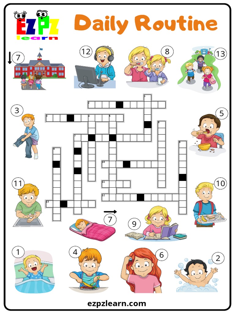 Daily Routine Crossword 2 | PDF