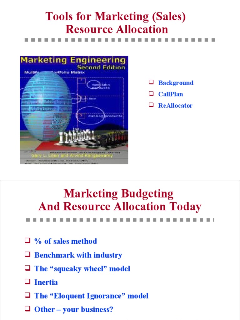 Ch9A Resource Allocation 2006 | PDF | Sales | Marketing